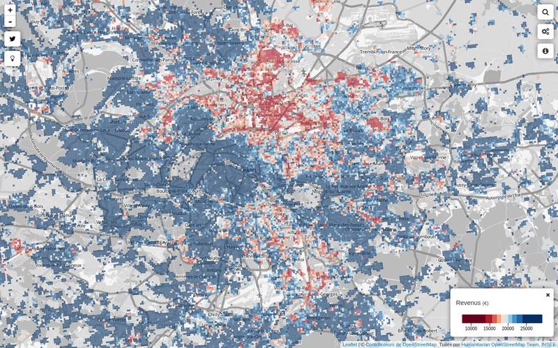 @comeetie : #Francepixels, carte données carroyées